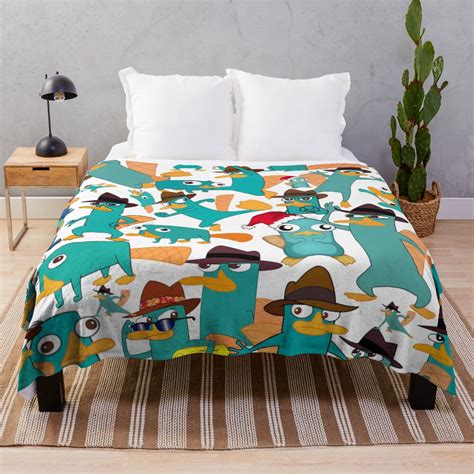 Perry The Platypus Phineas And Ferb Collage Pattern Design White