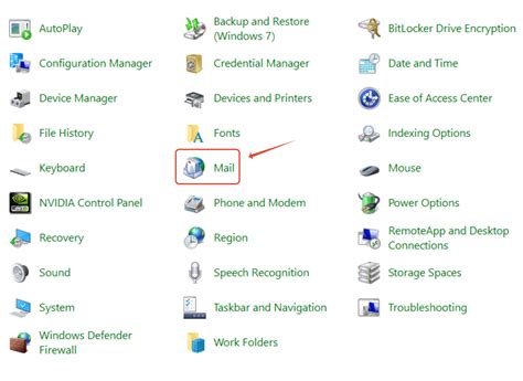 Outlook Control Panel Email Setup