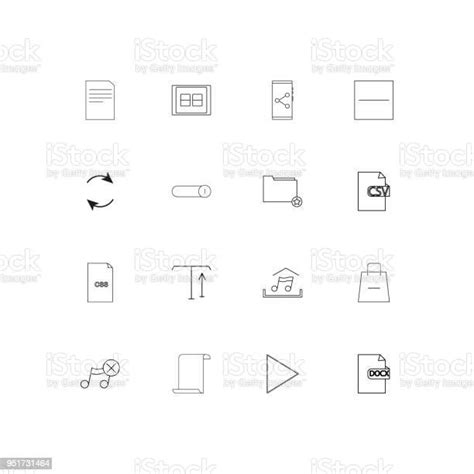 파일 및 폴더 기호 간단한 선형 아이콘을 설정 합니다 개요 벡터 아이콘 0명에 대한 스톡 벡터 아트 및 기타 이미지 0명 디자인 문서 Istock