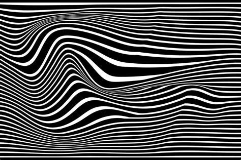 Black And White Abstract Wave Line Stripe Background Op Art Optical Illusion Wavy Striped