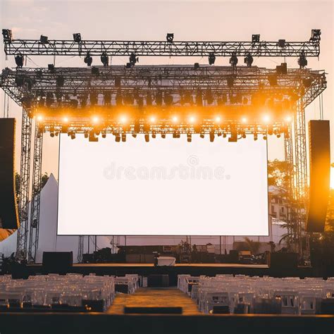 Empty Outdoor Concert Stage An Empty Stage Before The Concert With
