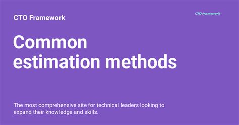 Common Estimation Methods Cto Framework