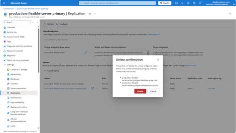 löschen virtueller endpunkte azure database for postgresql