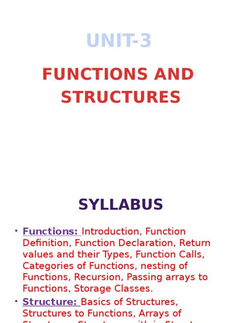 Unit 3 Functions And Structures Pdf Parameter Computer
