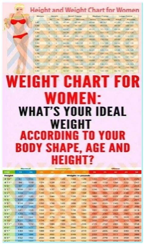 Official Chart For Women Weight Charts For Women Body Shapes Ideal