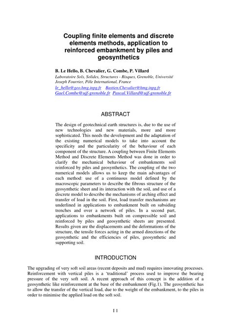 Pdf Coupling Finite Elements And Discrete Elements Methods