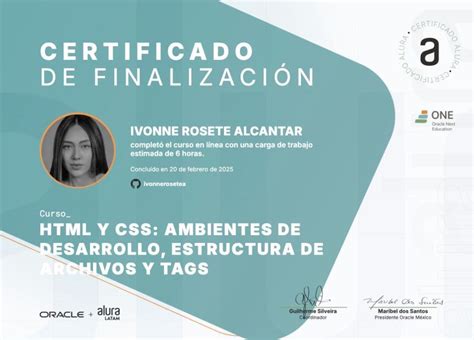 Html Css Aluralatam Oraclenexteducation Frontend Ivonne Rosete Alcantar