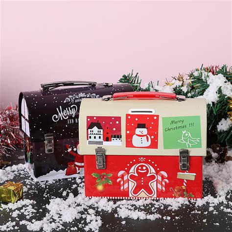 Badu Bg Коледна метална касичка за монети Кутия за пари Творческа сватбена кутия за съхранение