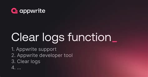 Clear Logs Function Threads Appwrite