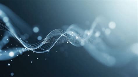 Abstract Glowing Waveforms Flowing Through Digital Particles Creating A Futuristic And