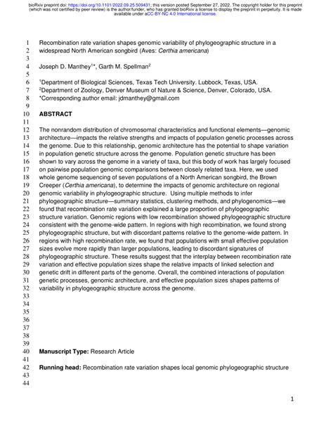 Pdf Recombination Rate Variation Shapes Genomic Variability Of Phylogeographic Structure In A