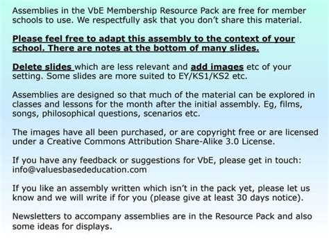 values assembly hope pptx