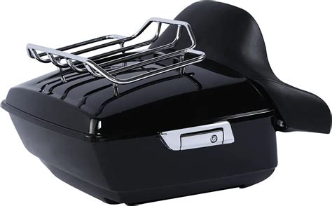 Xmt Moto Vivid Black King Tour Trunk Wchrome Latch Kit Luggage Rackbackrest Fit