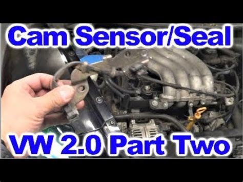 How To Replace Cam Sensor And Camshaft Seal On Vw 20 L Part 2 Youtube