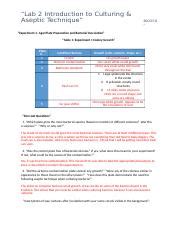Understanding Culturing Aseptic Techniques In Biology Lab 2 Course Hero