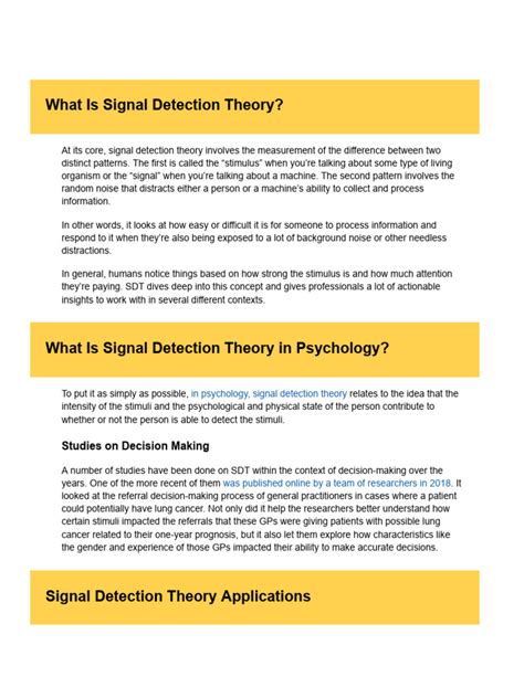 Signal Detection Theory Pdf Cognitive Psychology Cognitive Science