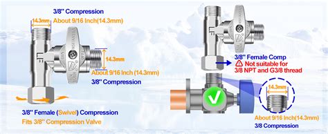 Tee Stop Valve Lead Free Add A Tee Valve 3 8x3 8x3 8 Or 1 2 1 4 Turn Brass Tee