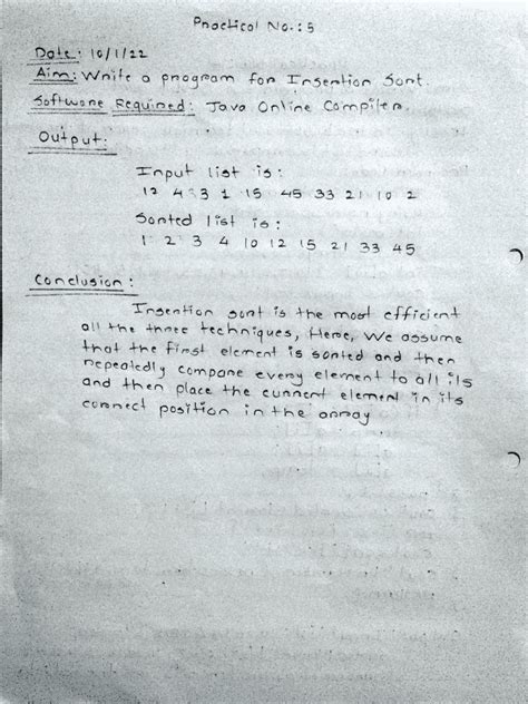 In This Document I Have Implemented The Insertion Sort Search Algorithm