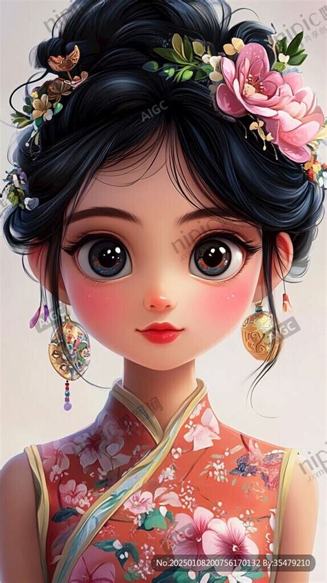 Ai创作图传统卡通小妹 儿插少女 中式卡通女孩 儿插女孩 Q版毛南族女孩 Q版朝鲜族女孩 Q版壮族女孩 Q版满族女孩 Q版旗袍女孩 Q版古代女孩 写实人物插画 Q版少数民族女孩 动漫壮族少女