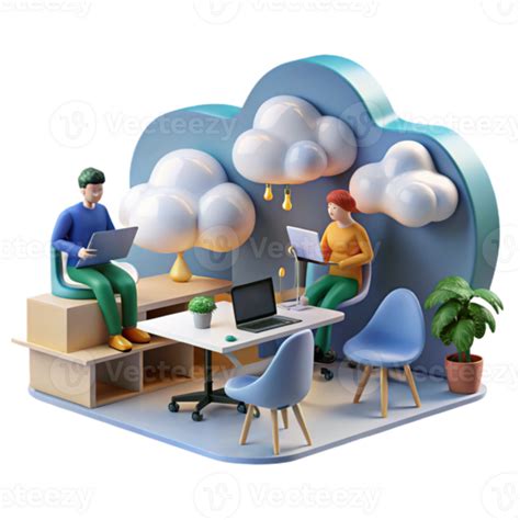 Cloud Computing Collaboration Remote Teamwork Innovation 56482684 Png