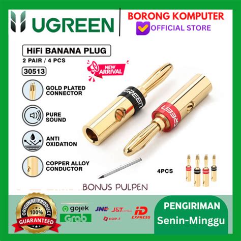 Jual UGREEN Adapter Banana Plug Jack Kabel Speaker Banana Gold Plated Jakarta Barat