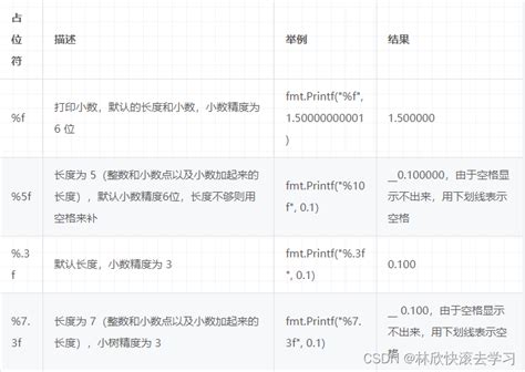 一文了解 go fmt 标准库的常用占位符及其简单使用 csdn博客