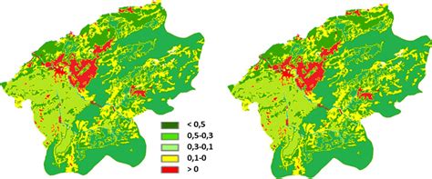 Ndbi Density Map In 1990 And 2021 Download Scientific Diagram