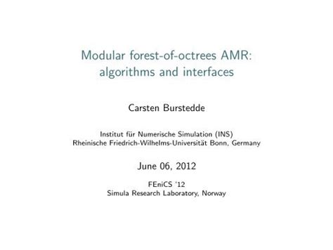 Modular Forest Of Octrees Amr Algorithms And Fenics Project