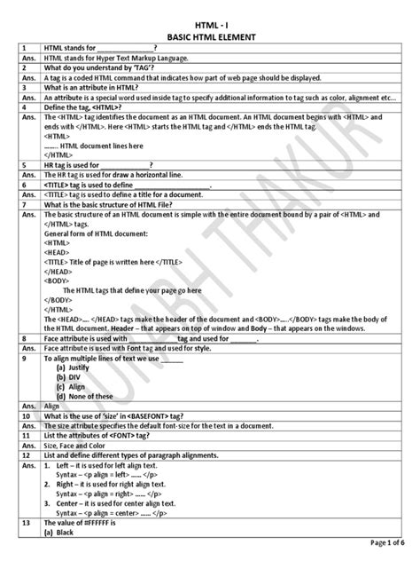 Ch 10 Basic Html Elements Pdf Pdf Html Element Html