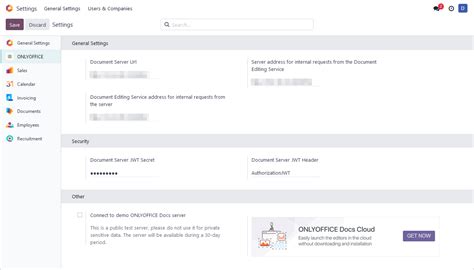 Integration Getting Started Odoo ONLYOFFICE