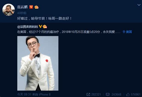 央视著名主持人李咏去世 章子怡蒋欣冯远征等发文悼念新浪图片