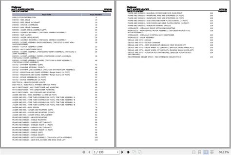 Challenger Auger Header Ahct Parts Catalog 00730154
