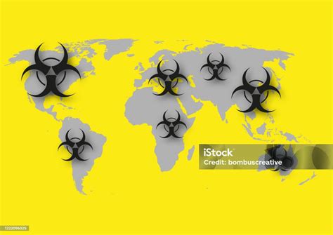 Radiation World Map Stock Illustration Download Image Now Abstract