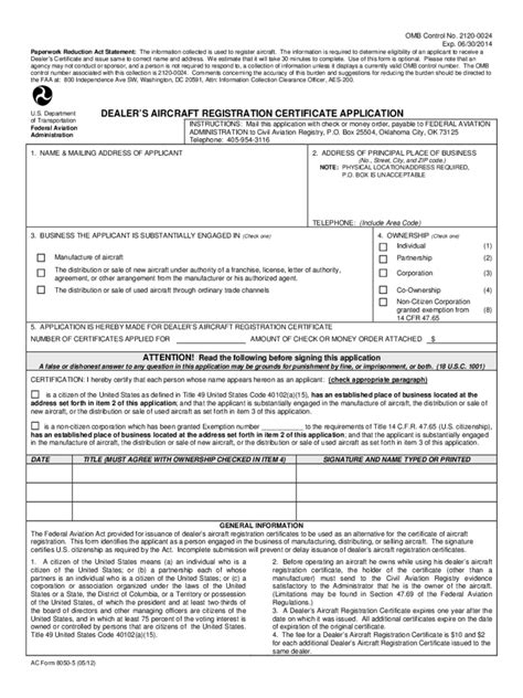 Aircraft Registration Application Form 2 Free Templates In Pdf Word