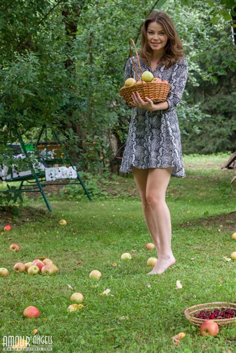 Brunette Julia Morozzi With Small Tits Posing Naked In A Park 20 Photos