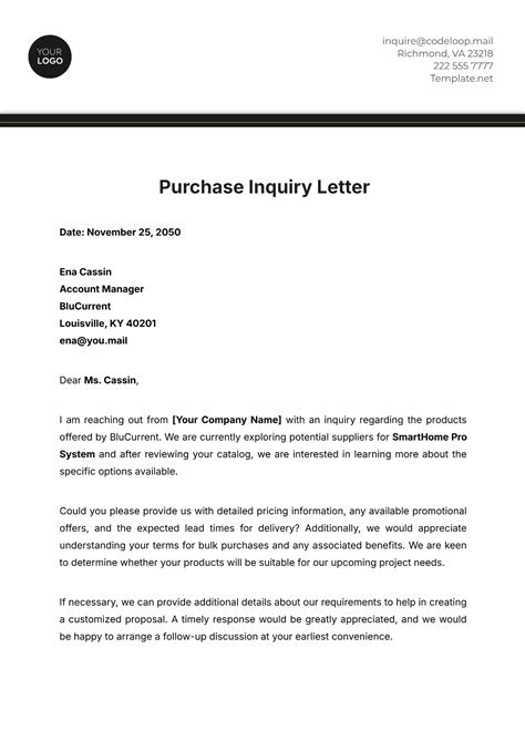 Letter Of Inquiry How To Write A Business Letter Format Template