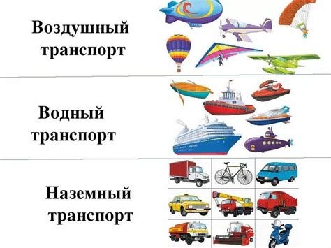 Виды транспорта для детей в картинках