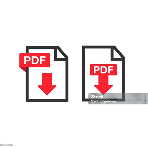 파일 다운로드 아이콘입니다 문서 아이콘 세트입니다 Pdf 파일 다운로드 아이콘 누름 버튼에 대한 스톡 벡터 아트 및 기타 이미지 누름 버튼 데이터 라벨 Istock