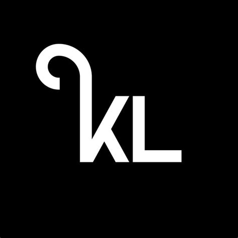 검은색 배경에 Kl 글자 로고 디자인 Kl 크리에이티브 이니셜 글자 로그 개념 Kl 글자 디자인 Kl 검은색 바탕에 글자 디자인