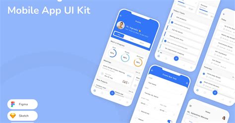 Task Management Mobile App Ui Kit Ux And Ui Kits Ft Work And Planner Envato