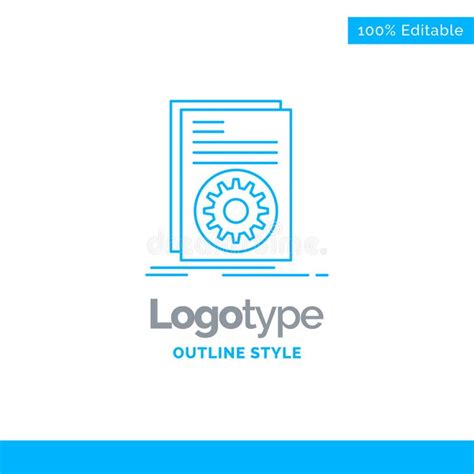 Blue Logo Design For Code Executable File Running Script Bu Stock Vector Illustration Of