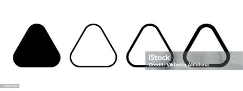 둥근 모서리가 있는 삼각형 모양과 프레임의 집합입니다 흰색 배경에 고립된 삼각형 그림입니다 빈 도로 표지판 템플릿 벡터 그래픽