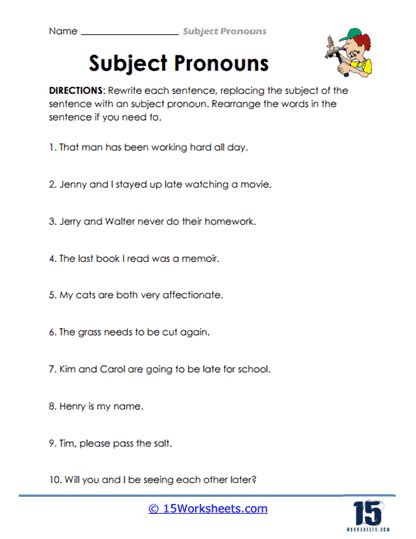 Subject Pronouns Worksheets 15 Worksheets Library