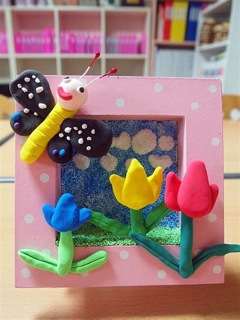 나비와 튤립액자 아이클레이 클레이수업강화캠핑파크글램핑캠핑클레이점핑클레이유치원수업클레이나비클레이튤립방과후미술유아미술초등미술수지미술전문지도핑그림