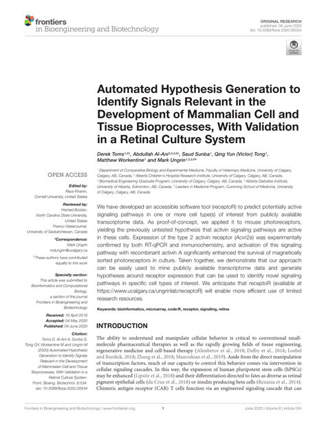 Pdf Automated Hypothesis Generation To Identify Signals Relevant In