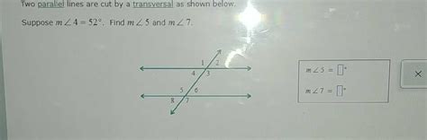 Two Parallel Lines Are Cut By A Transversal As Sho CameraMath