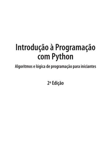 Nilo Ney Coutinho Menezes Introdução À Programação Python Algoritmos E Lógica De Programação