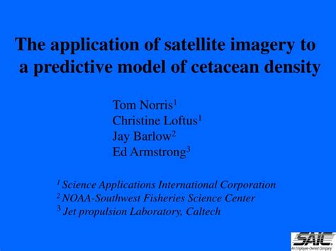 Ppt The Application Of Satellite Imagery To A Predictive Model Of Cetacean Density Powerpoint
