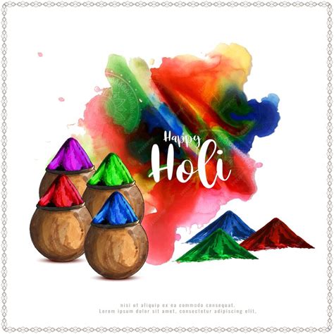 해피 홀리 인도 전통 축제 배경 디자인 무료 벡터