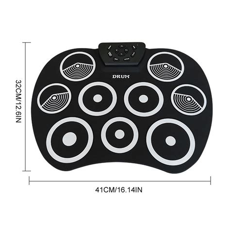 Electronic Drum Set 9 Pad Roll Up Drum Practice Pad With Drum Sticks